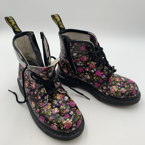 Dr Martens 1490 Simone Floral Flowers Patent Leather Womens / Girls UK ...