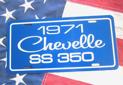 Blue 1971 Chevrolet CHEVELLE SS 350 license plate car tag 71 Chevy ...