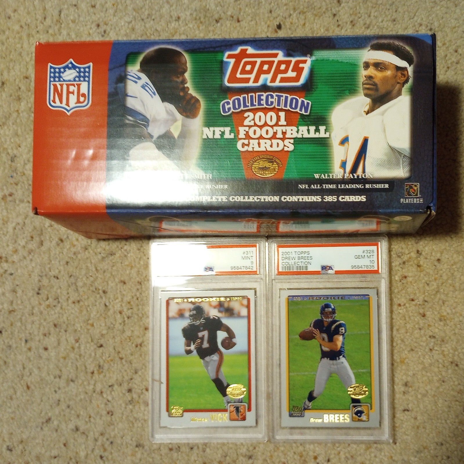 2001 Topps football Set Drew Brees PSA-10, Michael Vick PSA-9 | eBay