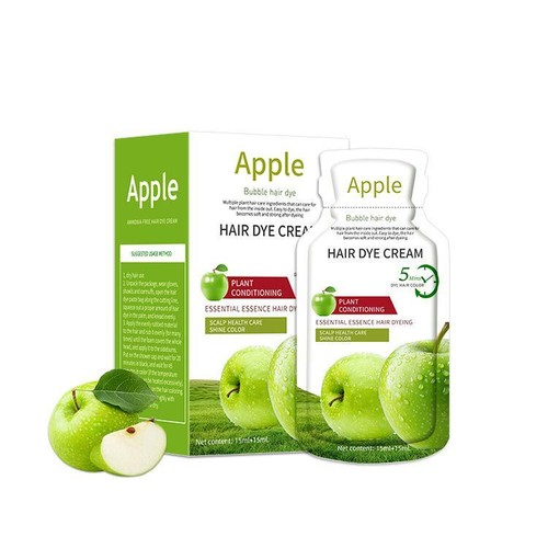 Apple Hair Dye Cream Scalp Healthy Care Shine Color Hair 30ml Per Pack ...