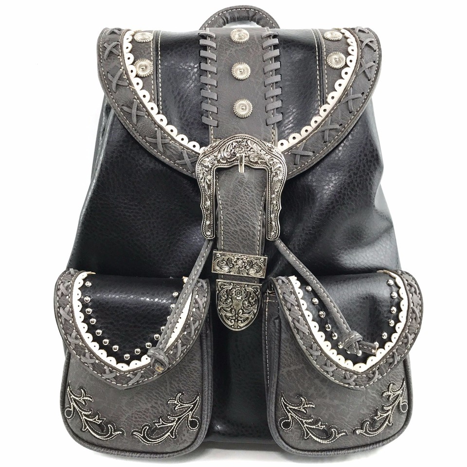 Justin West Trendy Western Rhinestone Leather Conceal Carry Top Handle ...