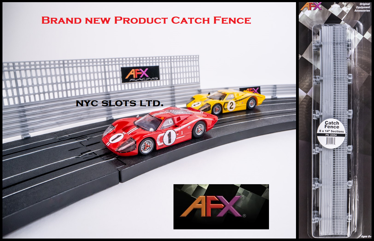 New AFX Catch Fence 8 Piece 14" Sections Mega G+ Fits AW, HO Slot Car ...
