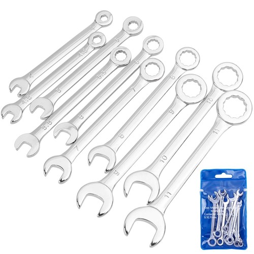 10pcs Mini Metric Wrench Set, Open and Box End Ignition Wrench Set ...