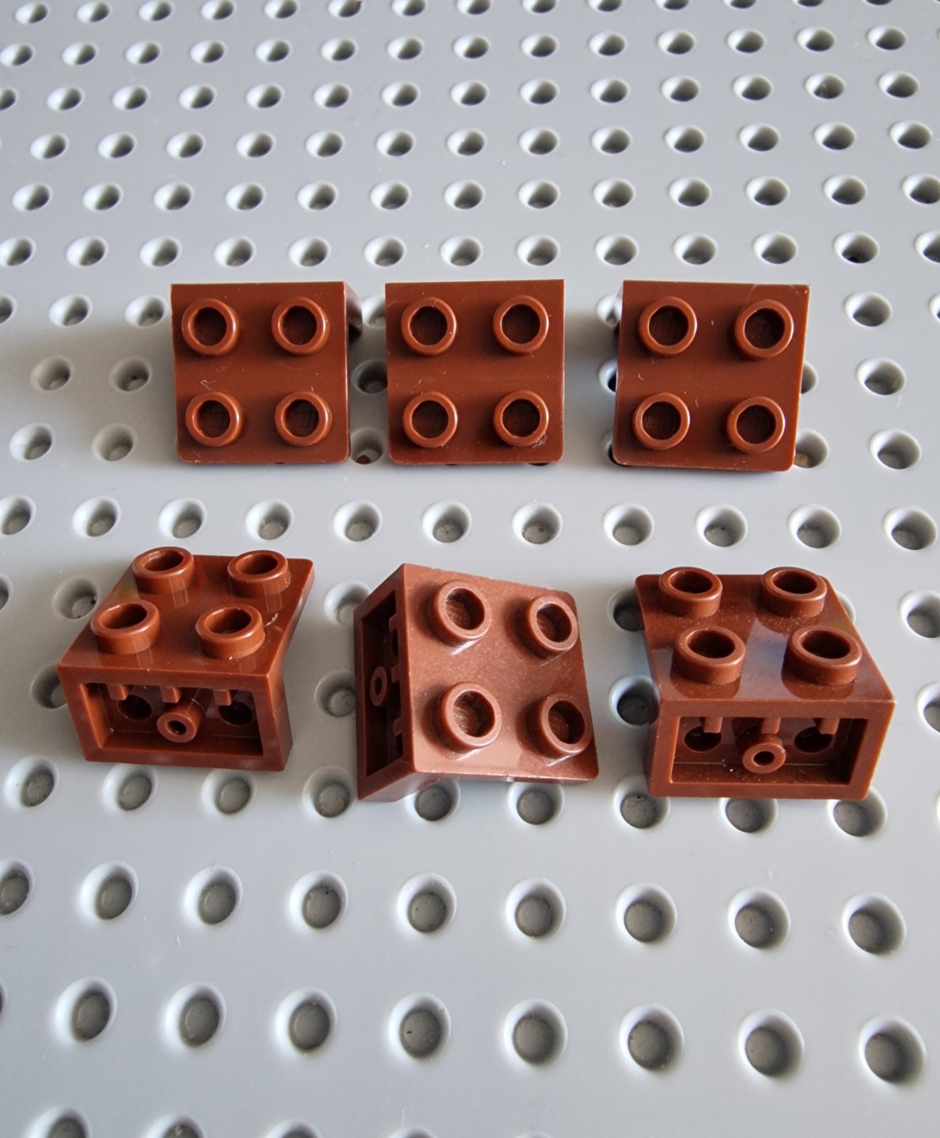 LEGO Winkelplatte 2x2 Rotbraun 6 Stück Brown Invers Snot Bracket 99207 ...