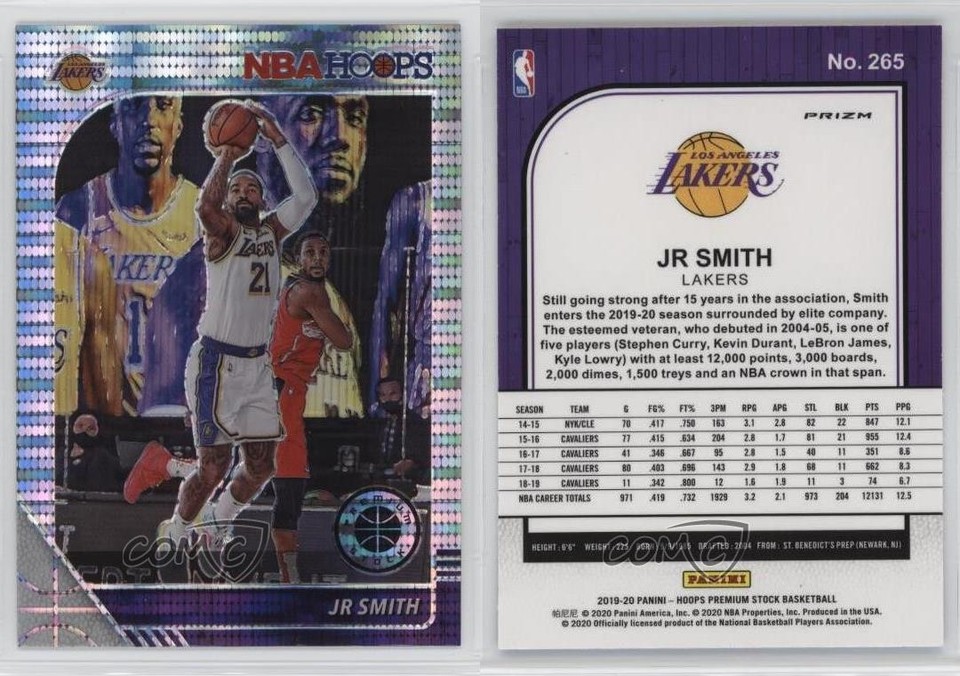 2019-20 Panini NBA Hoops Premium Stock Box Set Pulsar Prizm JR Smith ...