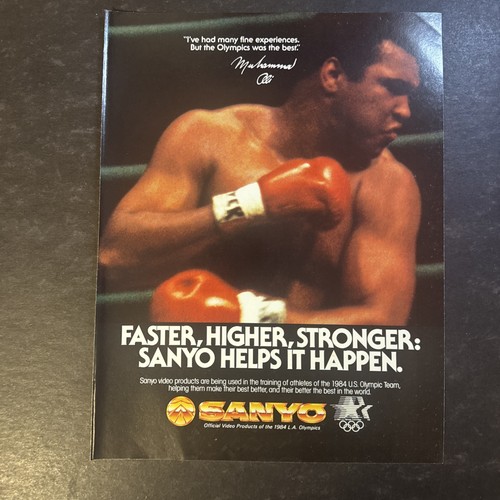1984 • SANYO • Original • Olympics Muhammad Ali • 1980s Print AD ...