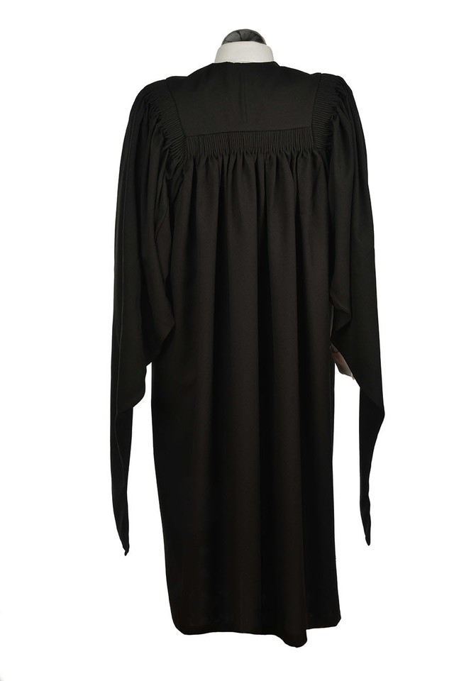 Masters Graduation Gown University Fully Fluted Academic Black Robe MA ...