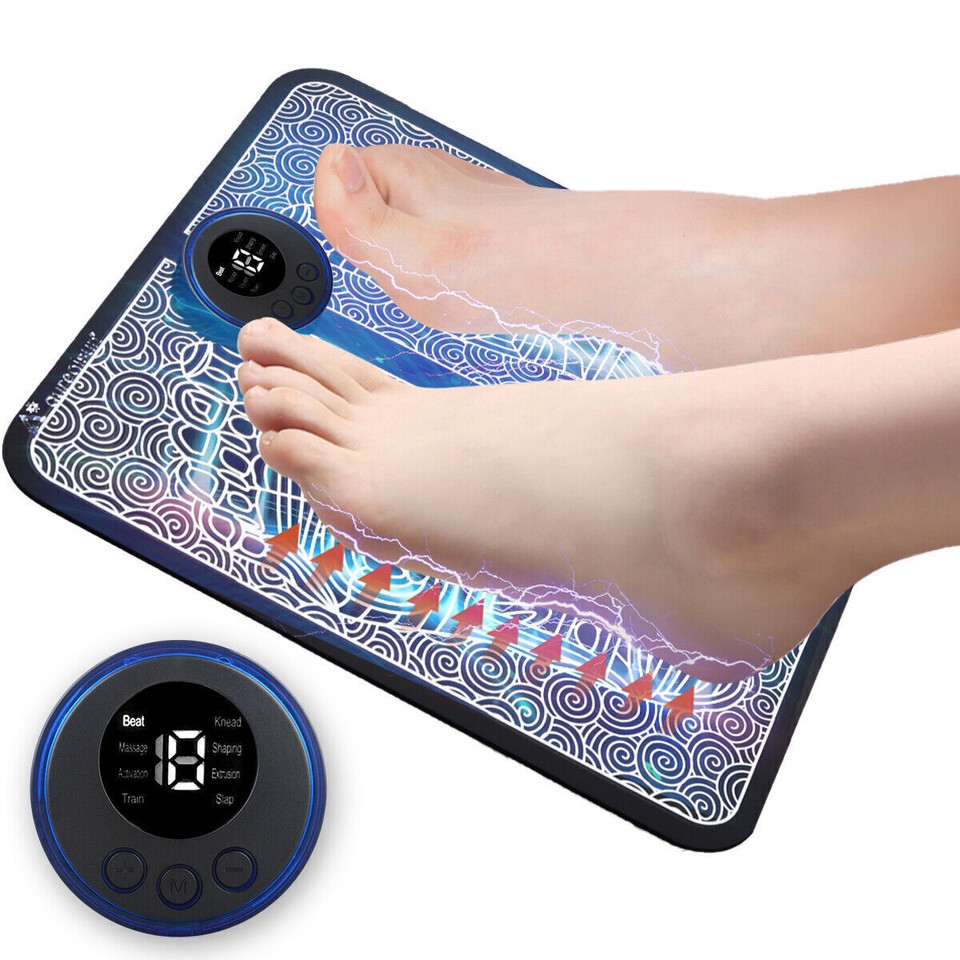 19 Level EMS Electric Foot Massager Pad Muscle Stimulator Blood ...