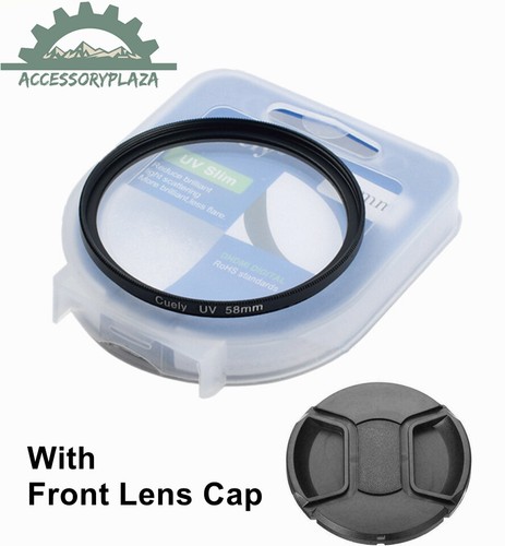 NEW 58mm HD UV Filter With 58mm Front Lens Cap Cover for Tamron Canon ...