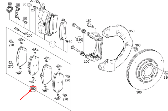 MERCEDES-BENZ GLB X247 Front Wheel Brake Pad Set A0004205303 GENUINE ...