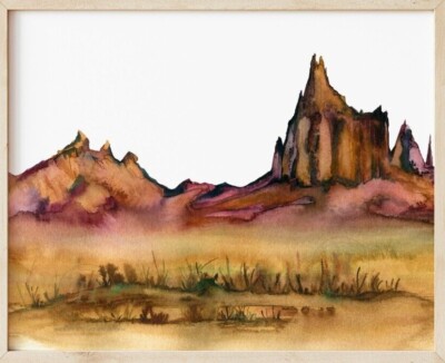 Ship Rock New Mexico Watercolor Painting Desert Landscape Print | eBay