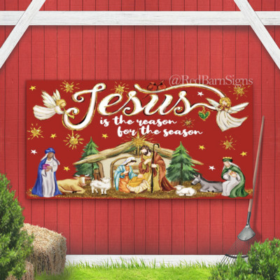 Jesus Is the Reason for the Season Watercolor design indoor outdoor ...