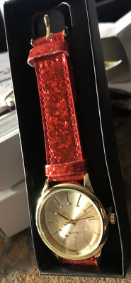 Red Glitter Strap Watch New in Box Avon | eBay