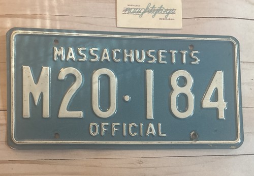 Massachusetts Official Municipal Blue License Plate M20 184 Expired 10 ...