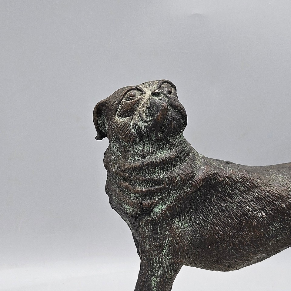 Maitland Smith Pug Dog Sculpture on Tessellated Stone Base | eBay