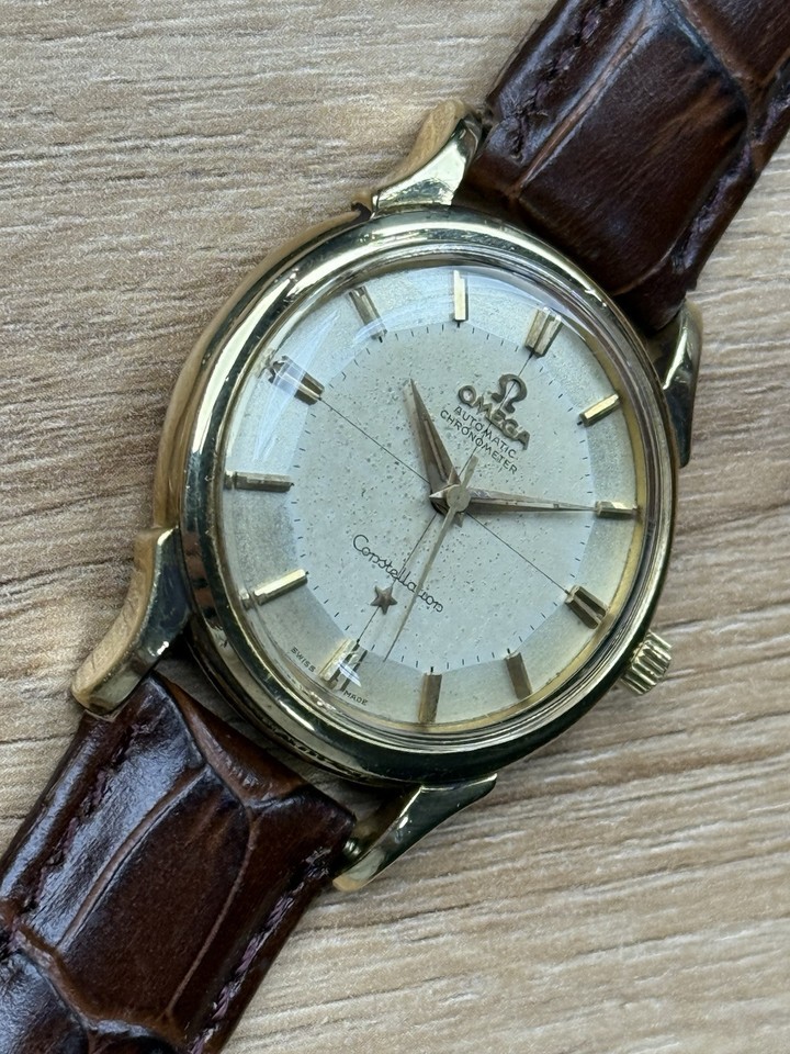 Omega 14381/82 Constellation Pie pan Original Mens 18k Solid Gold ...