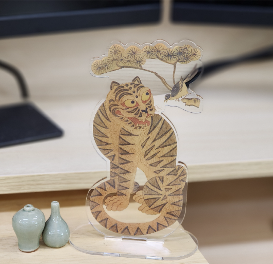 Korean Tiger and Magpie Folk Art Acrylic Stand – Traditional Minhwa, K ...