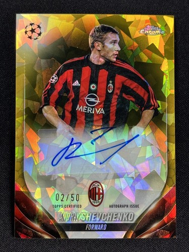 2023-24 Topps Chrome UEFA Andriy Shevchenko #CA-AS Gold Sapphire Auto ...