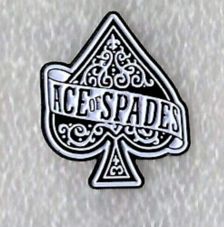 Motorhead pin badges. Black and white Lemmy - Ace of Spades. Metal ...