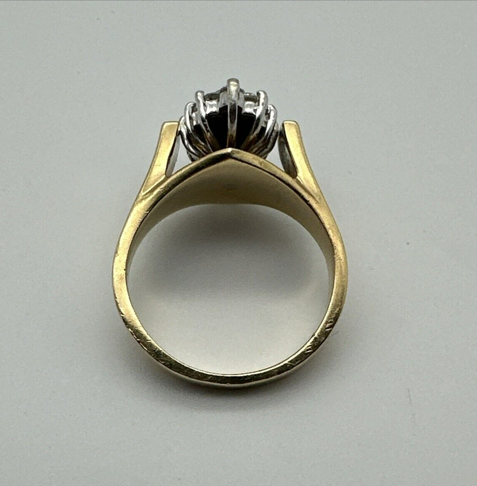 14K Yellow Gold Magic Glo Multiple Diamond Marquee Sparkle Statement ...