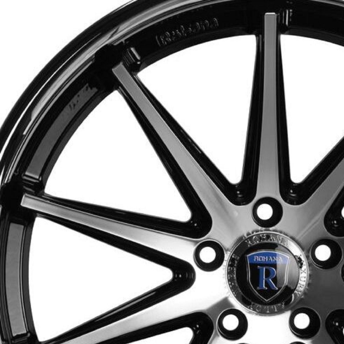 20x9 ROHANA RC10 BLACK / SILVER w/CHROME LIP CONCAVE WHEELS RIMS | eBay