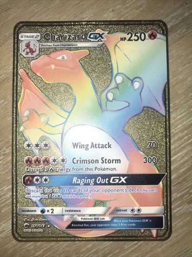 Pokémon Metal Gold Pokémon Card Charizard GX Rainbow 150/147 | eBay