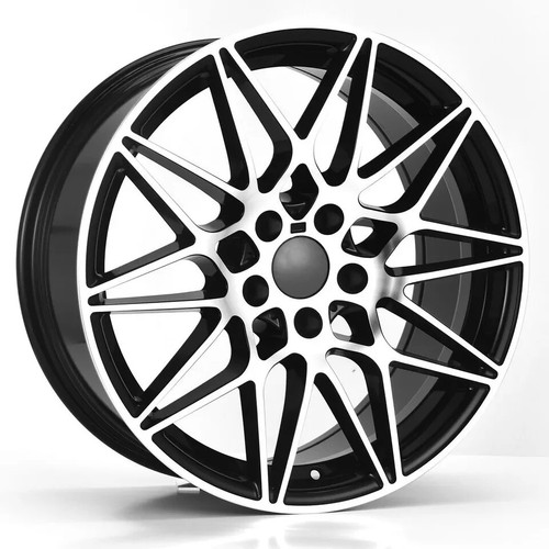 (4) 19" Staggered Rims Set Black Machined Face Fit BMW F30 E90 E92 E46 ...