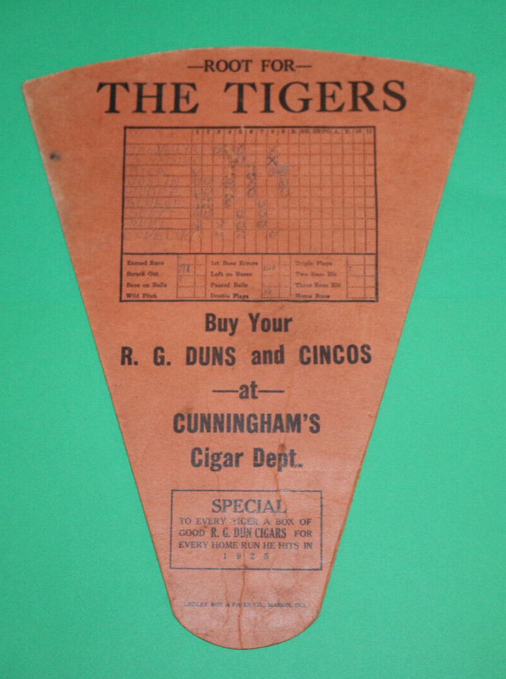 1925 antique DETROIT TIGERS WASHINGTON Ty Cobb baseball MEGAPHONE ...
