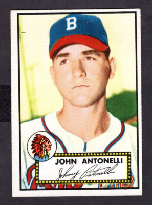 1952 TOPPS JOHNNY ANTONELLI CARD NO:140 RED BACK EX-MINT CONDITION | eBay