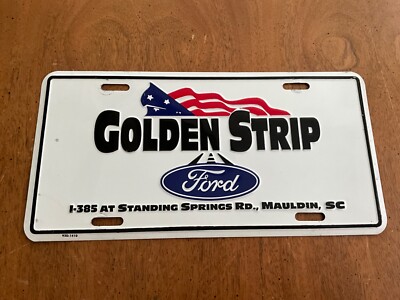 Golden Strip Ford License Plate Booster Vintage dealership South ...
