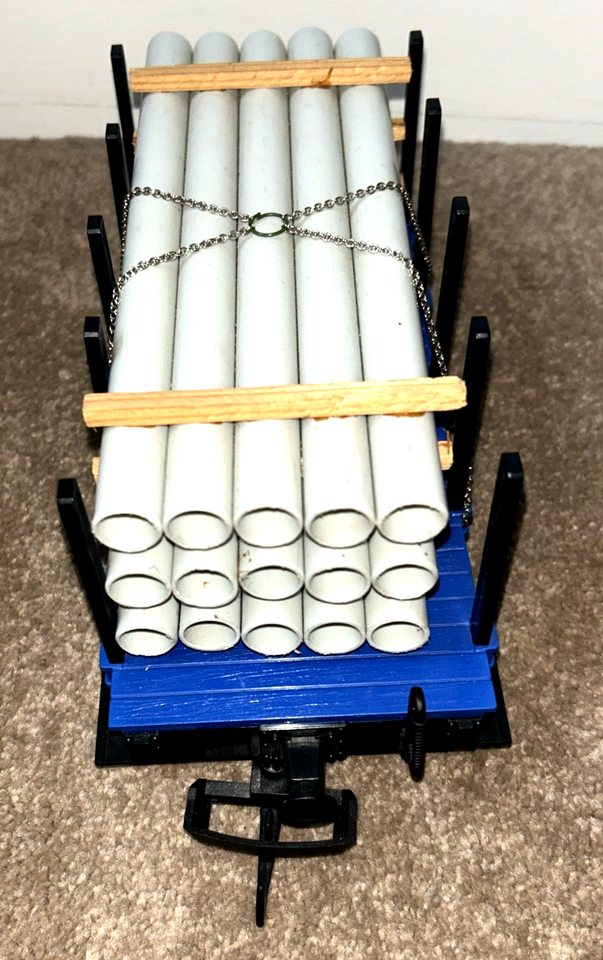 LGB G Scale Two Flat Freight Wagons w/ pipes very good condition no Box ...