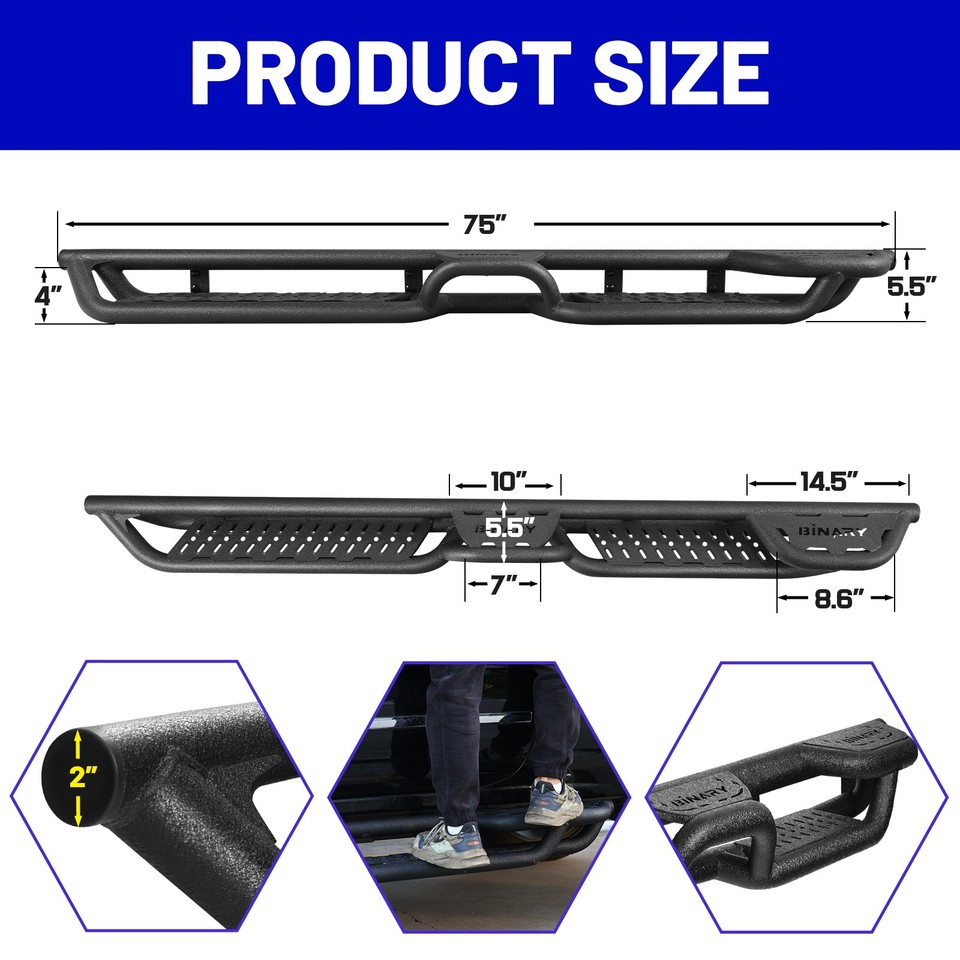 Drop Side Steps Running Boards For 05-26 Nissan Frontier Crew Cab Roof ...
