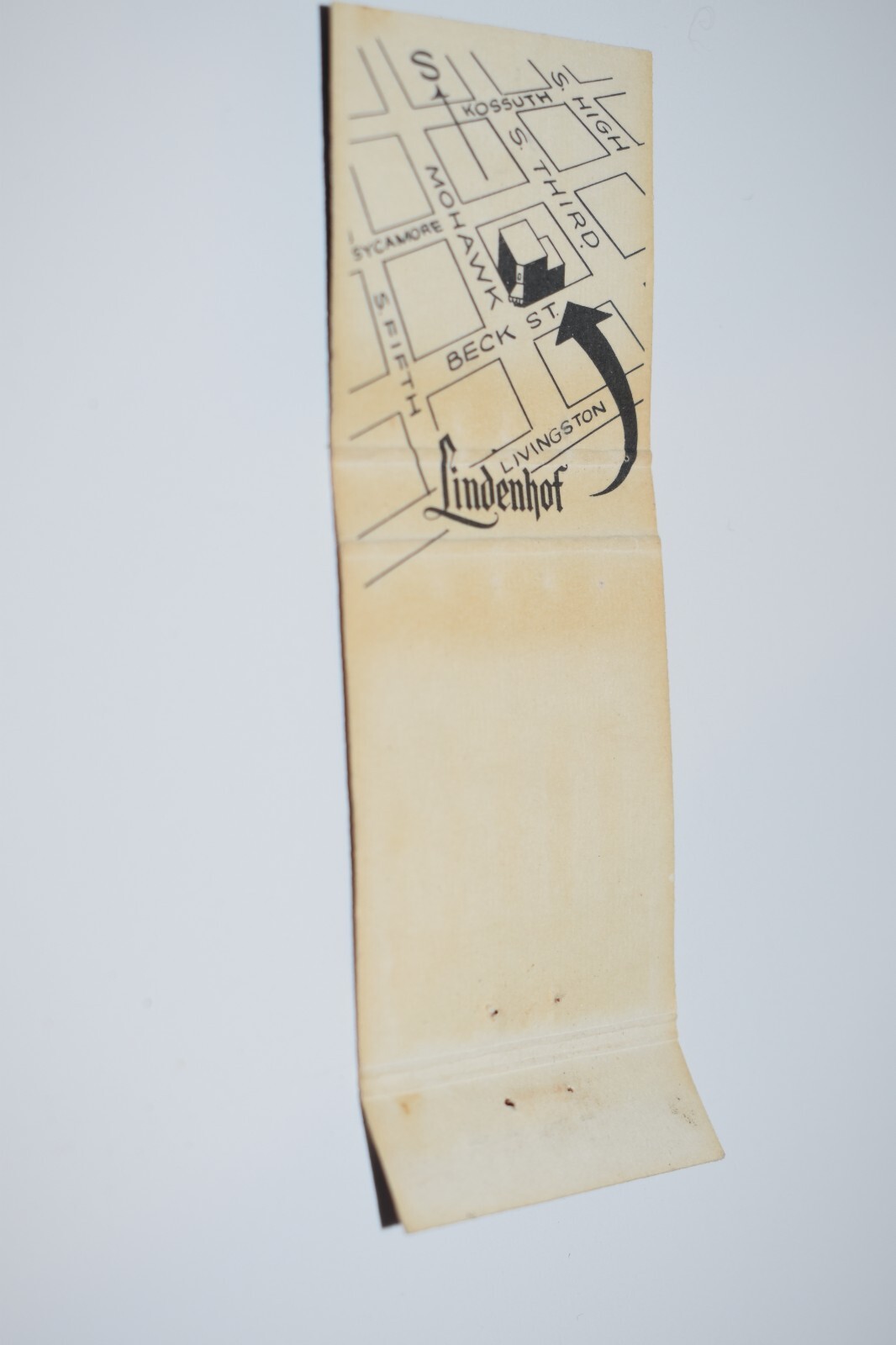 Lindenhof Restaurant German Village Ohio Map 20 Strike Matchbook Cover ...