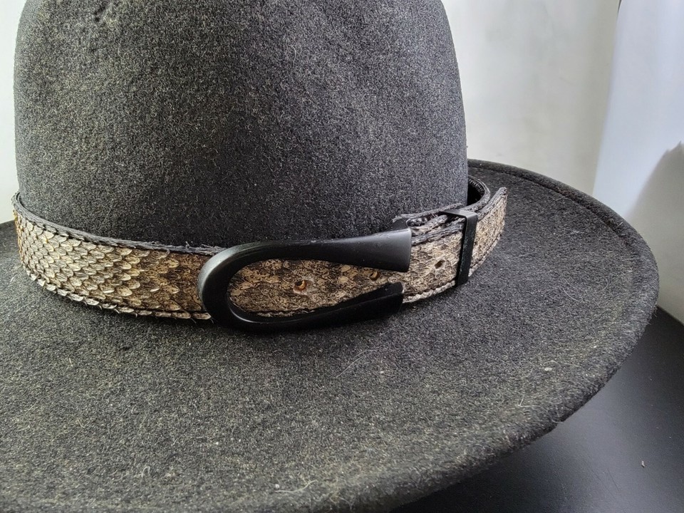 Western cowboy cowgirl Real RATTLESNAKE snake skin hat band adjustable ...