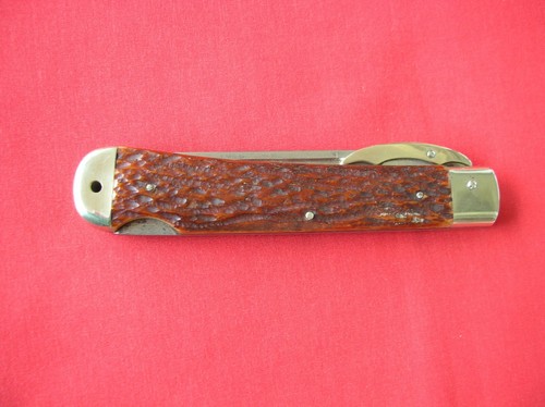 CARL SCHLIEPER GERMAN EYE LARGE SWINGUARD JIG BROWN BONE HANDLES KNIFE ...