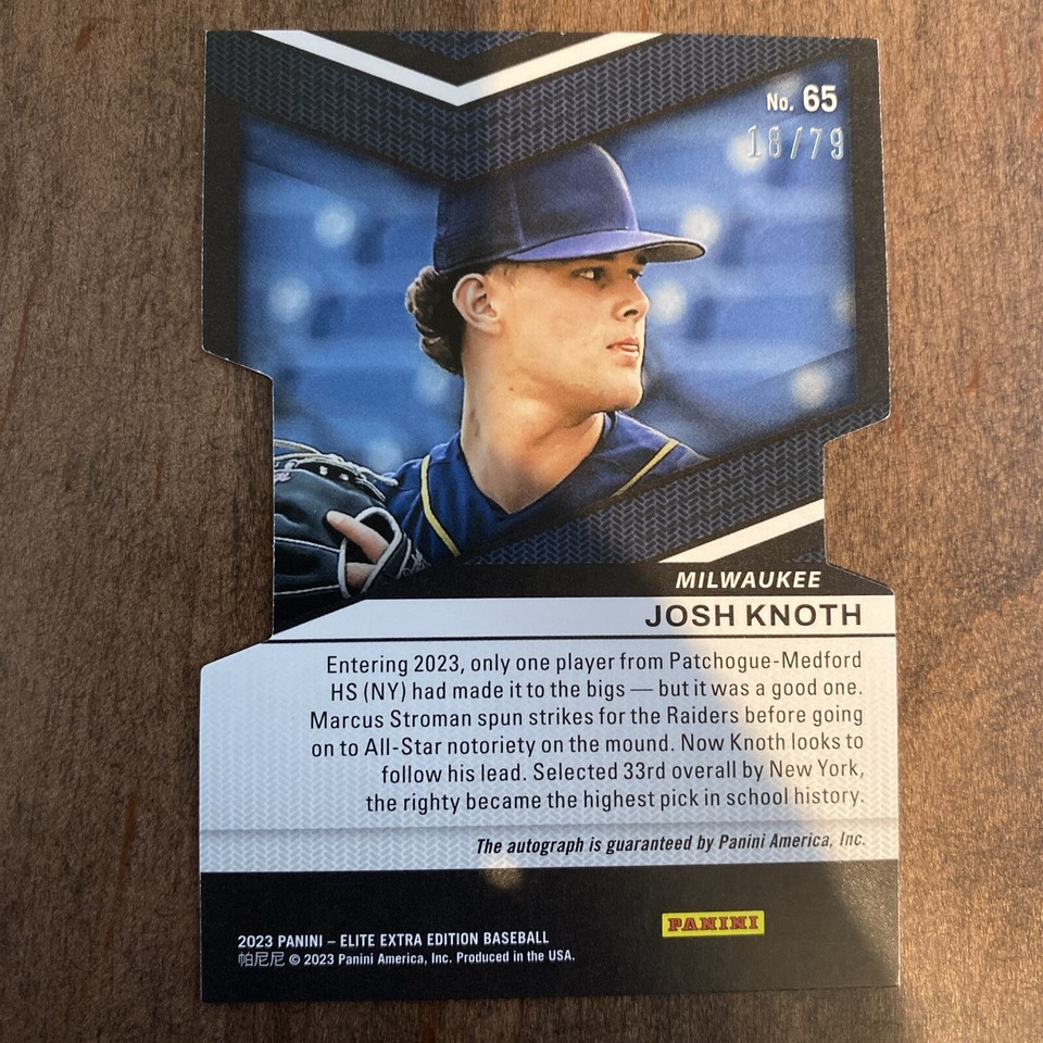 2023 Elite Extra Edition Josh Knoth AUTO Aspirations Die-Cut Blue /79 ...