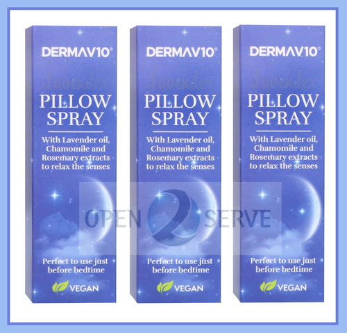 3x Derma V10 Lavender Pillow Spray - Sleep Aid | Aromatherapy | Vegan ...