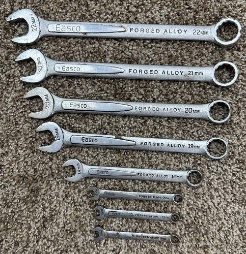 Metric EASCO Wrench Combination Set - 8 mm, 9mm, 14mm, 19mm, 20mm, 21mm ...