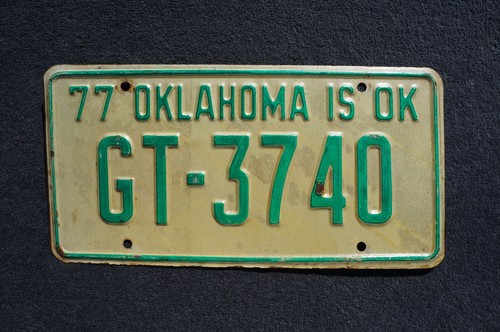 1977 OKLAHOMA IS OK License Plate # GT - 3740 | eBay