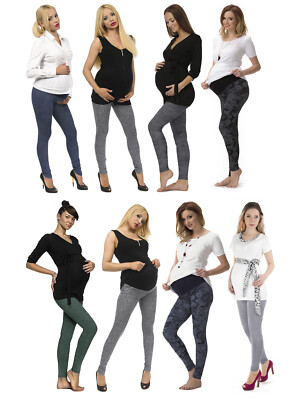 Umstand Hose Muster Leggings Leggins Umstandshose lang gekämmte ...