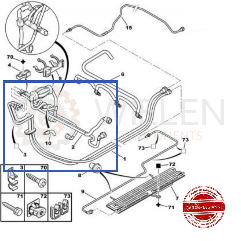 TUBI CONDOTTO CARBURANTE GASOLIO SENSORE POMPA CITROËN C2 C3 I II 1.4 ...
