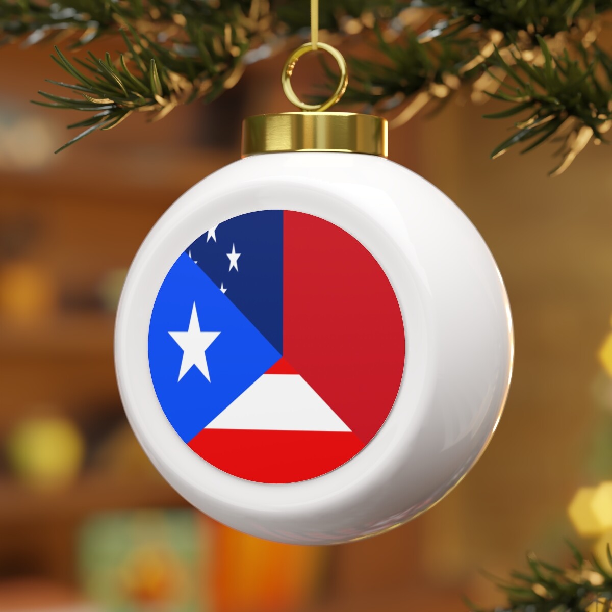 Puerto Rican Christmas Tree Puerto Rico Shaped Acrylic Ornament With