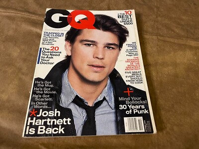 OCTOBER GQ Gentlemens Quarterly vintage fashion magazine JOSH HARTNETT ...