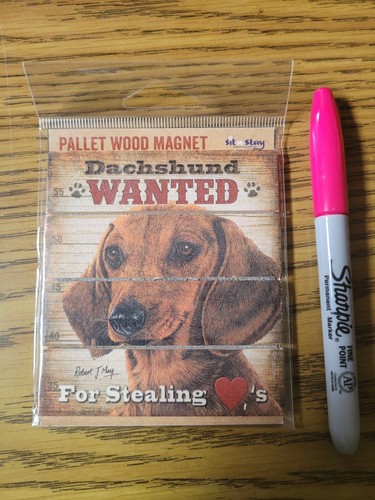 Pallet Wood Magnet NEW Dachshund Dog Wanted Poster | eBay