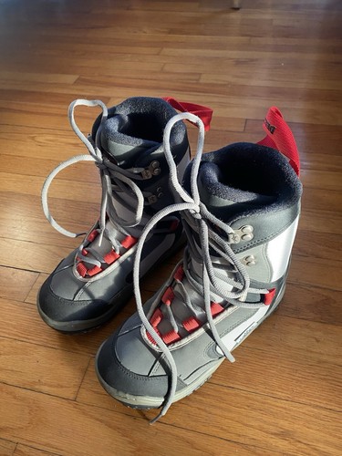 LAMAR SNOW BOARD BOOTS YOUTH SIZE 2 MX1 LINERLESS JUNIOR BLACK W/ RED ...