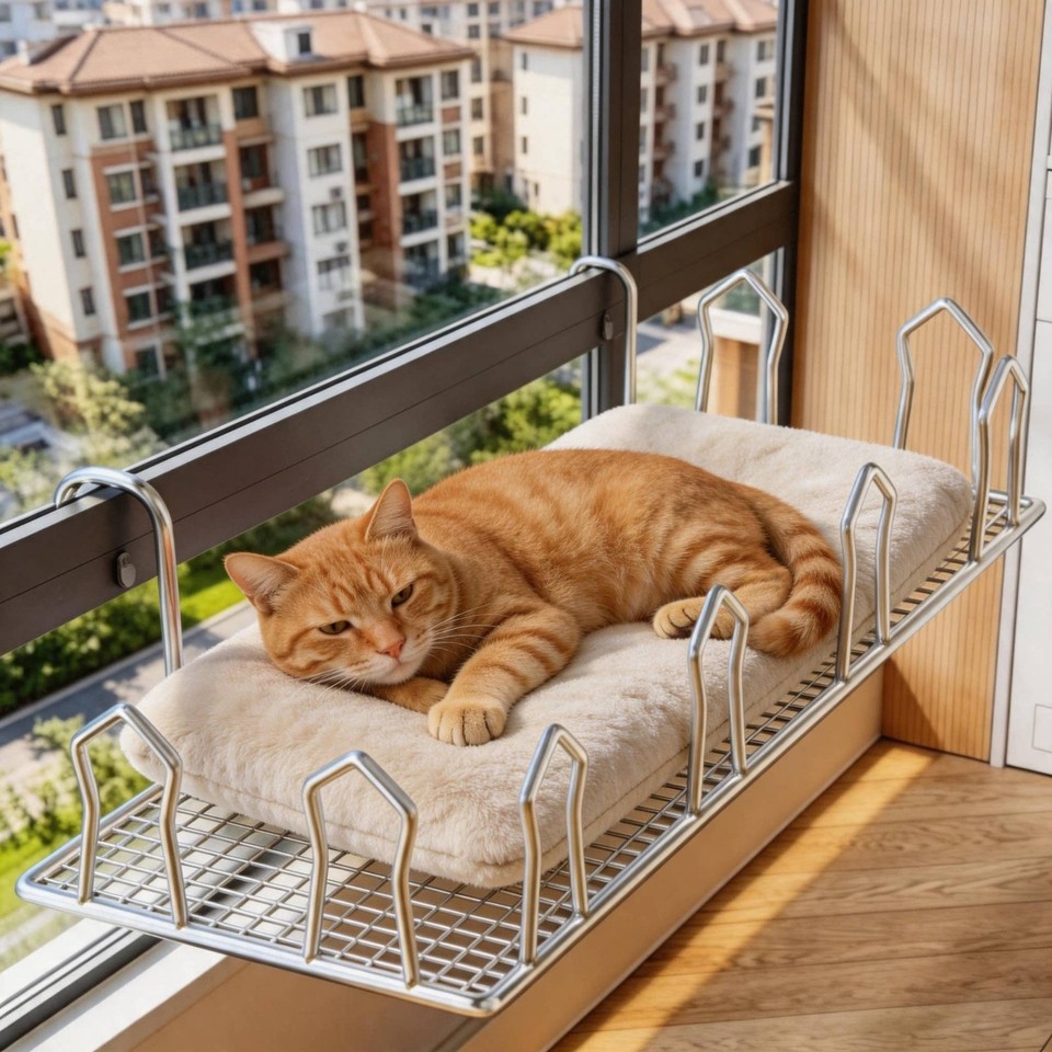 Hanging Window Cat Bed Easy to Install for Outdoor Observing, Everyday ...