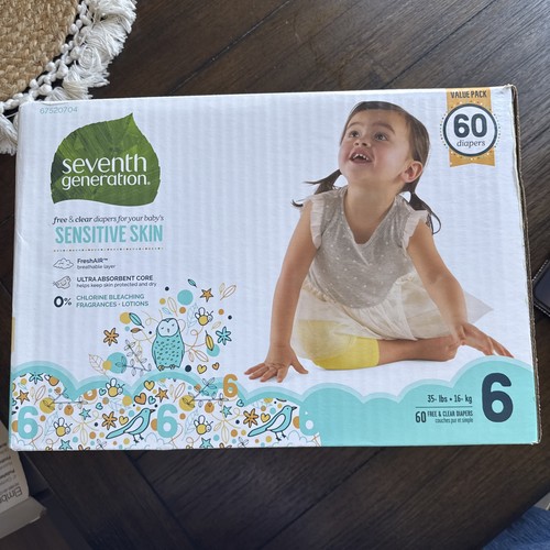 Seventh Generation Free & Clear Baby Diapers For Sensitive Skin - Size ...