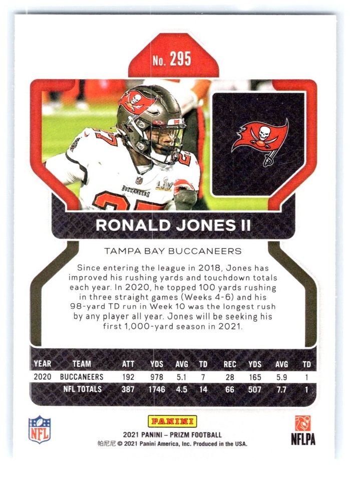 2021 Panini Prizm Football #295 Ronald Jones II Tampa Bay Buccaneers | eBay
