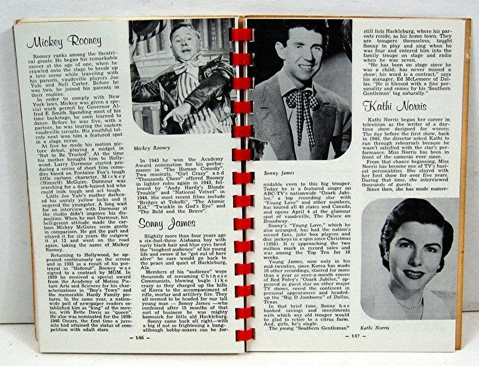 1957 TV Stars Personalities Biographical Sketch Book #3 Unused Old ...