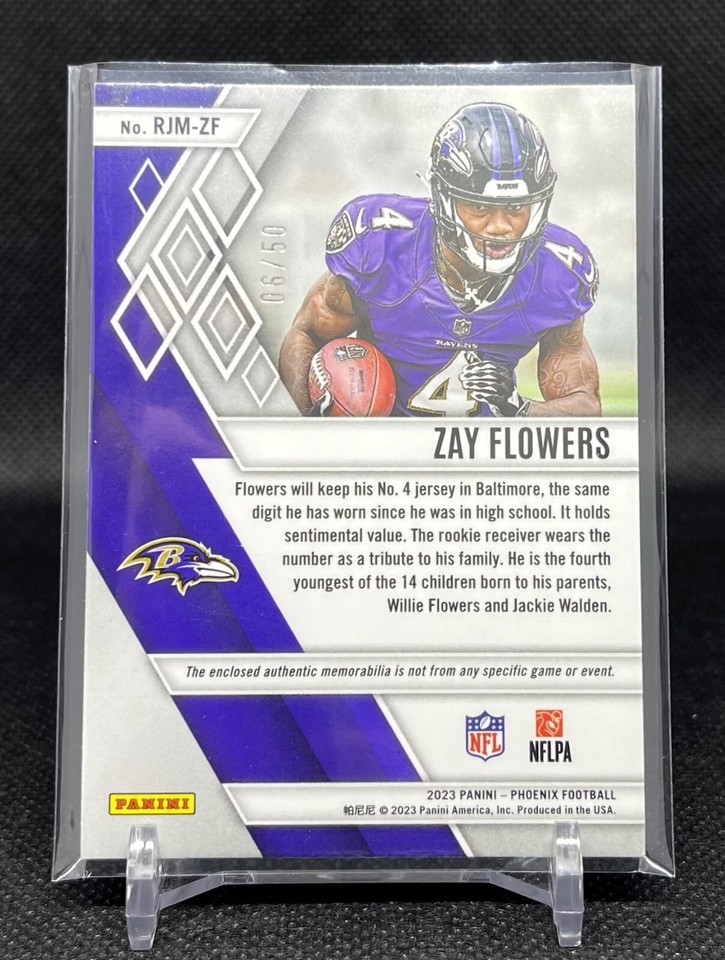 2023 Panini Phoenix Zay Flowers Gold Jumbo 4 Color Patch #200 Rookie ...